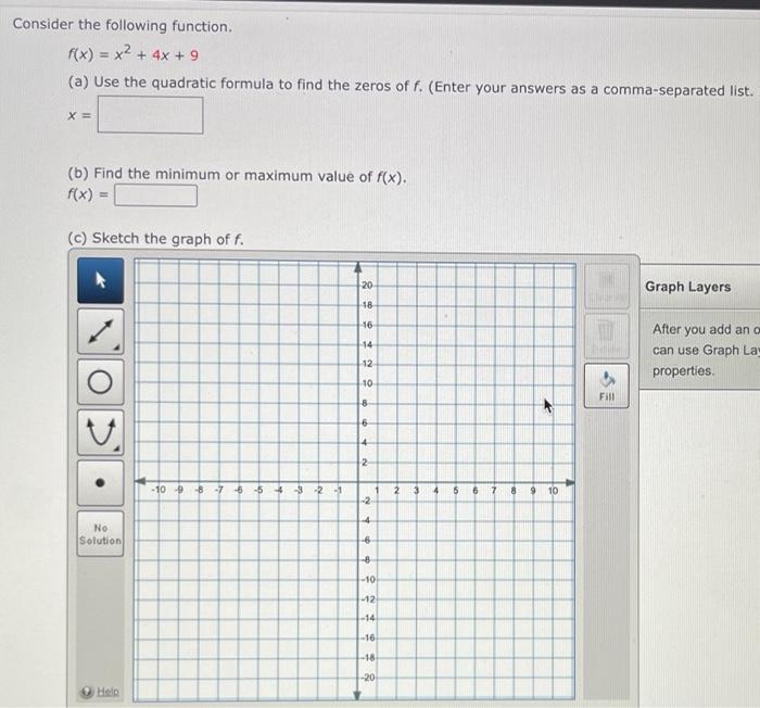 Solved Consider the following function. f(x)=x2+4x+9 (a) Use | Chegg.com