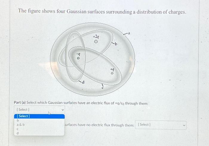 Solved The figure shows four Gaussian surfaces surrounding a | Chegg.com