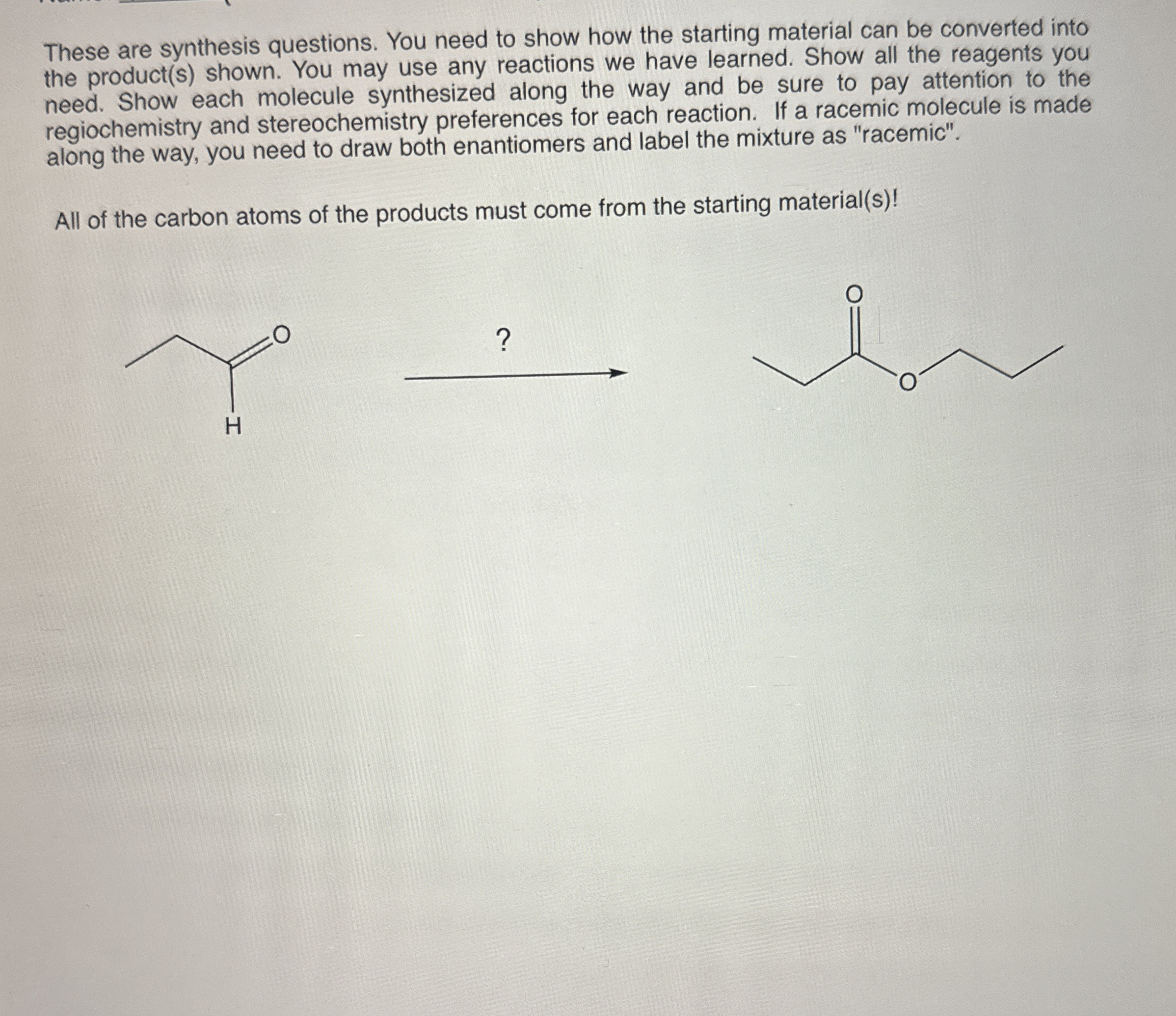 Solved These are synthesis questions. You need to show how | Chegg.com