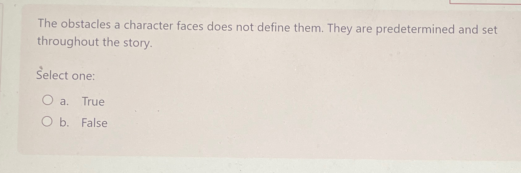 Solved The obstacles a character faces does not define them. | Chegg.com