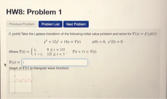 Solved HW8: Problem 1 Previous Problem Probler List Next | Chegg.com