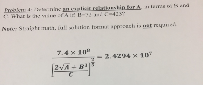 Solved Problem 4: Determine an explicit relationship for A, | Chegg.com