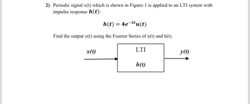 Solved Periodic signal x(t) ﻿which is shown in Figure-1 ﻿is | Chegg.com