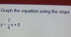 Solved Graph the equation using the slopey=76x+8 | Chegg.com