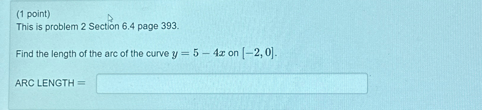Solved (1 ﻿point)This is problem 2 ﻿Section 6.4 ﻿page | Chegg.com