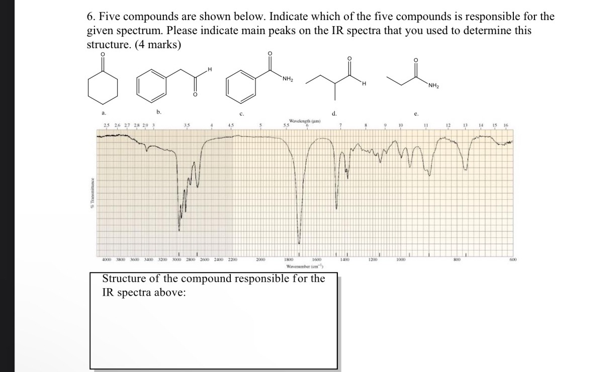 Solved Five compounds are shown below. Indicate which of the | Chegg.com