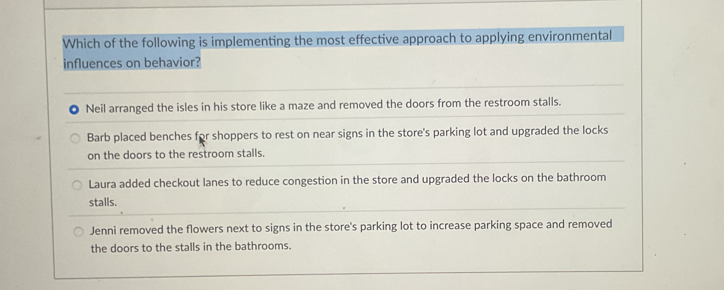 Solved Which of the following is implementing the most | Chegg.com
