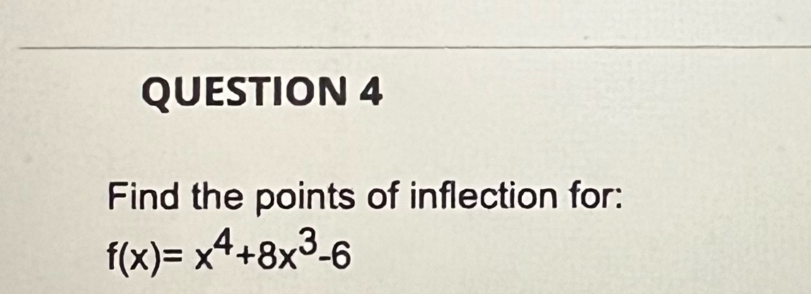 Solved QUESTION 4Find the points of inflection | Chegg.com