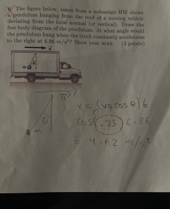 Solved 6. The figure below, taken from a webassign HW shows | Chegg.com