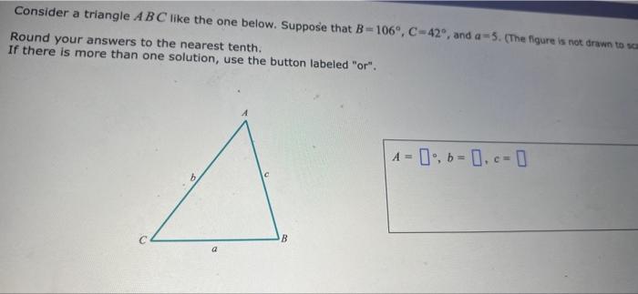 Solved Consider a triangle ABC like the one below. Suppose | Chegg.com