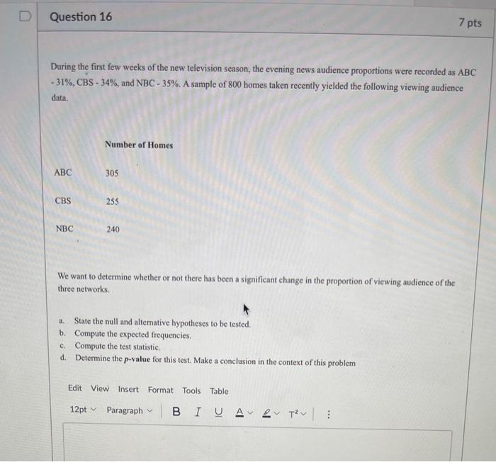 Solved During the first few weeks of the new television | Chegg.com
