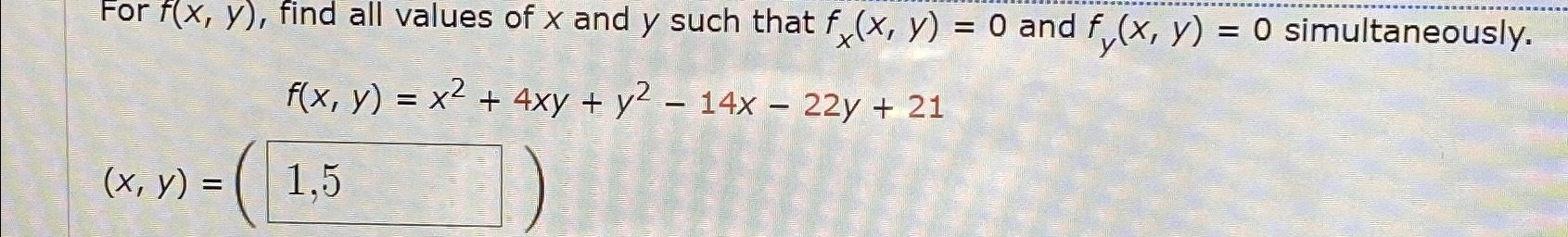 Solved For f(x,y), ﻿find all values of x ﻿and y ﻿such that | Chegg.com
