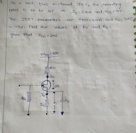 Solved Q In a self-bias n-ctannel IFET, the operating point | Chegg.com