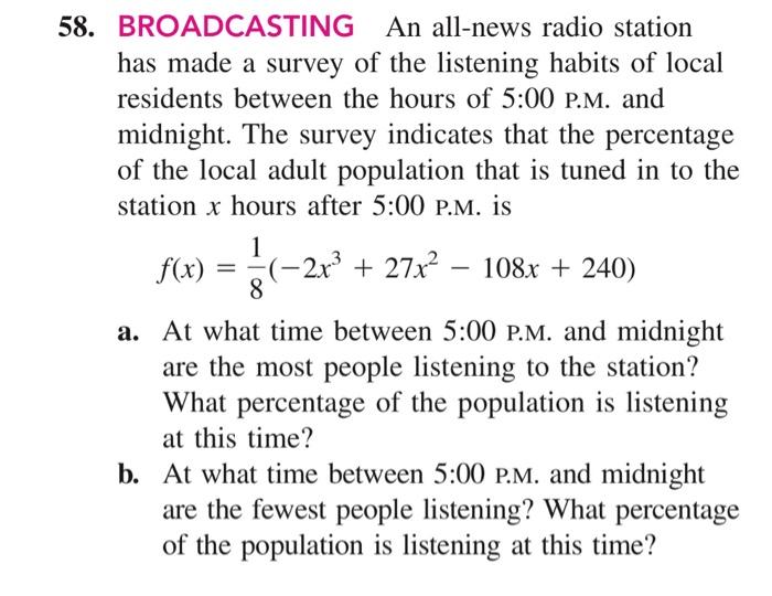 Solved 8. BROADCASTING An all-news radio station has made a | Chegg.com
