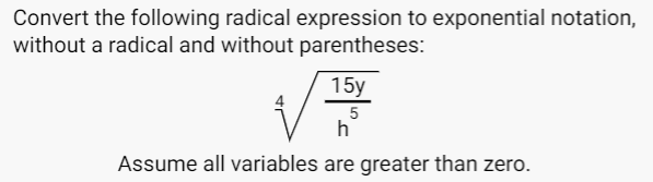 Solved Convert the following radical expression to | Chegg.com