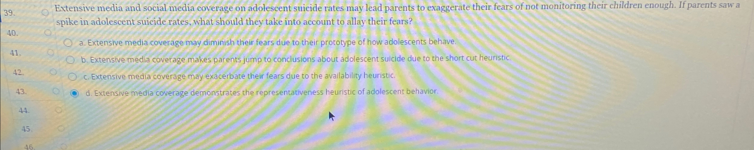 Solved Extensive media and social media coverage on | Chegg.com