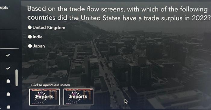 Solved Based on the trade flow screens, with which of the | Chegg.com