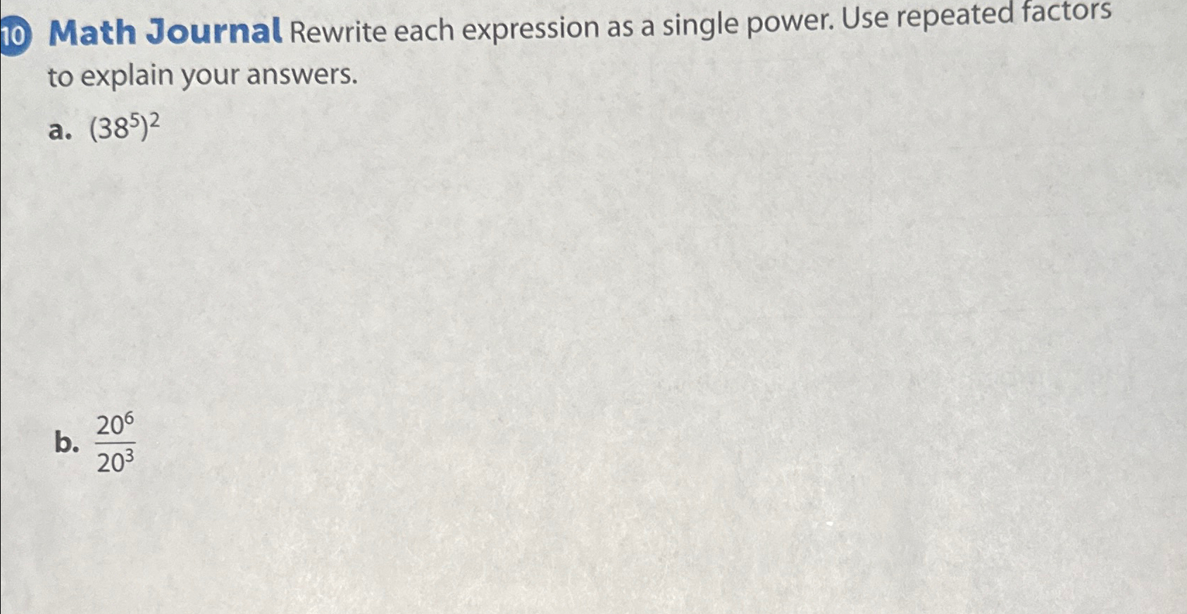 Solved 10 ﻿Math Journal Rewrite each expression as a single | Chegg.com