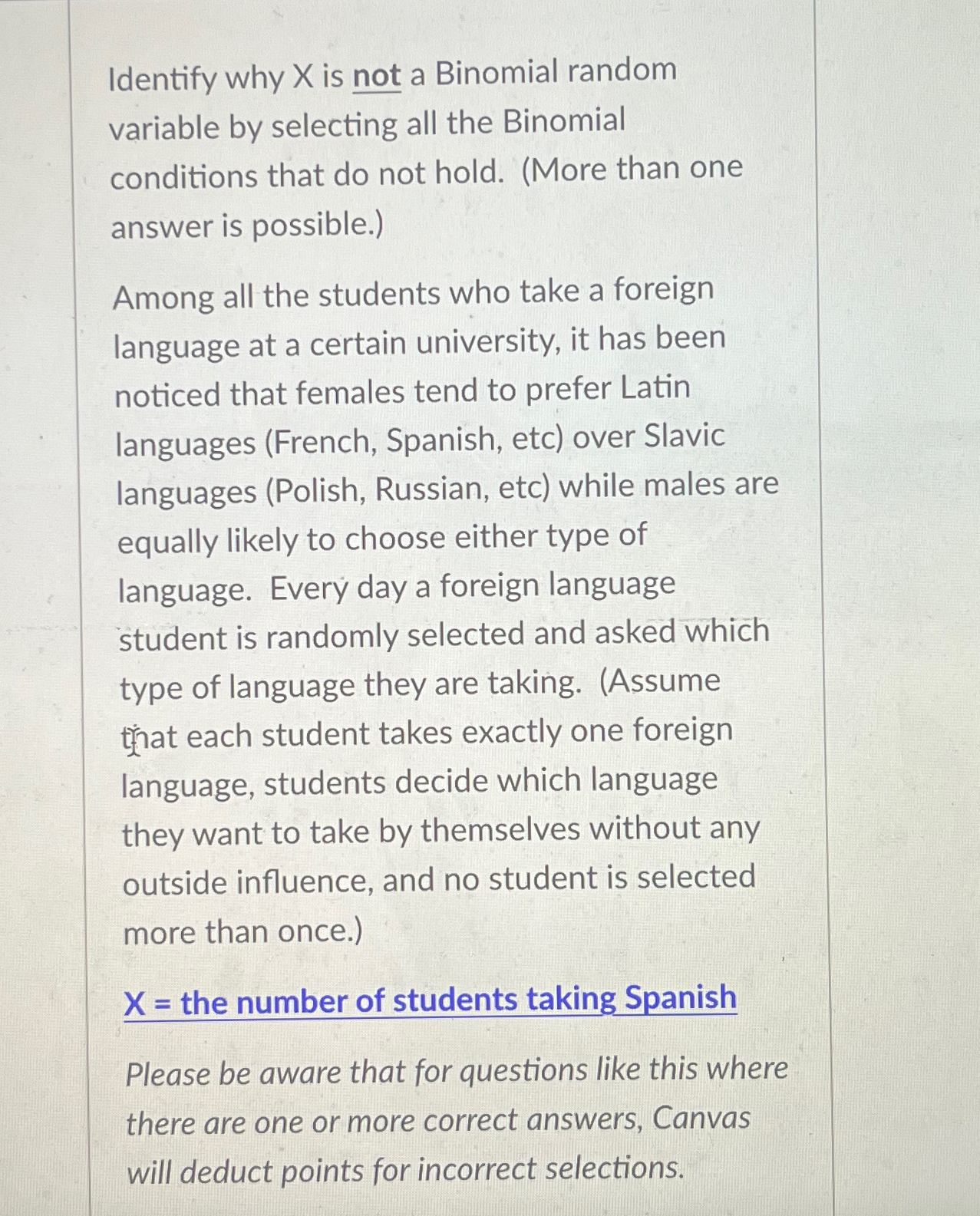 Solved Identify why x ﻿is not a Binomial random variable by | Chegg.com