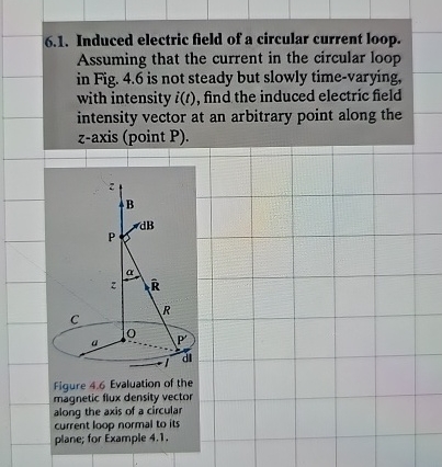 Solved 6.1. ﻿Induced electric field of a circular current | Chegg.com