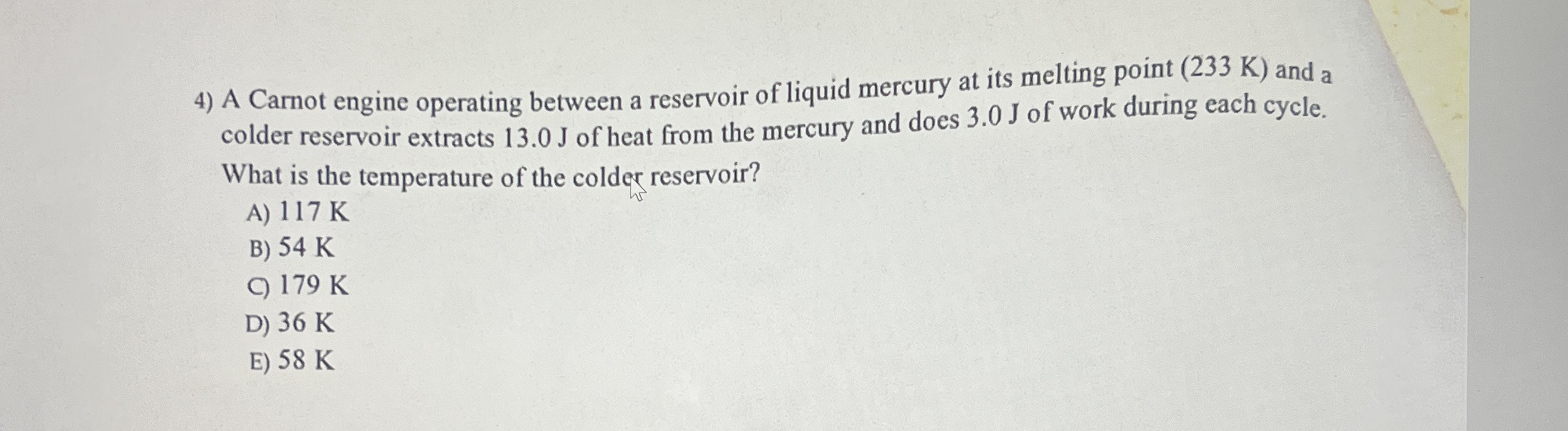 Solved A Carnot engine operating between a reservoir of | Chegg.com