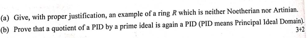 Solved (a) ﻿Give, with proper justification, an example of a | Chegg.com