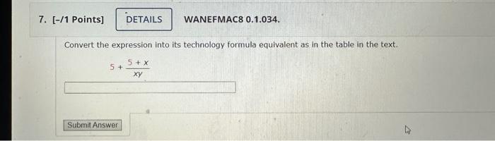 Solved WANEFMAC8 0.1 .034 . Convert the expression into its | Chegg.com