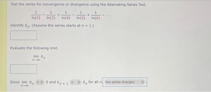 Solved Test the series for convergence or divergence using | Chegg.com