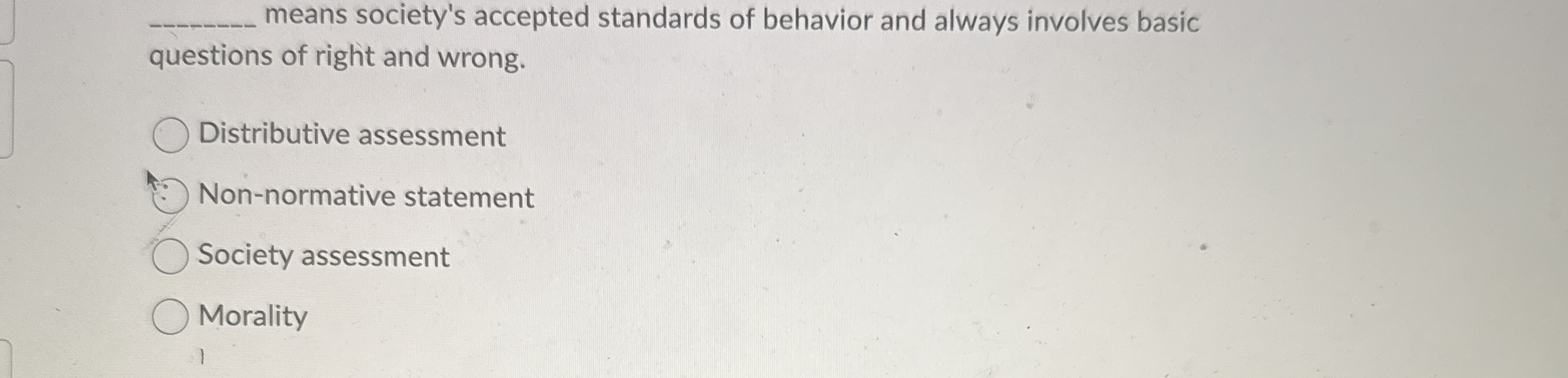 Solved q, ﻿means society's accepted standards of behavior | Chegg.com