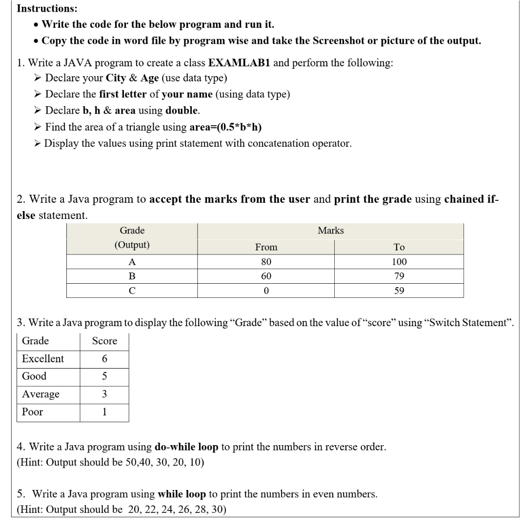 Solved Instructions: · Write the code for the | Chegg.com