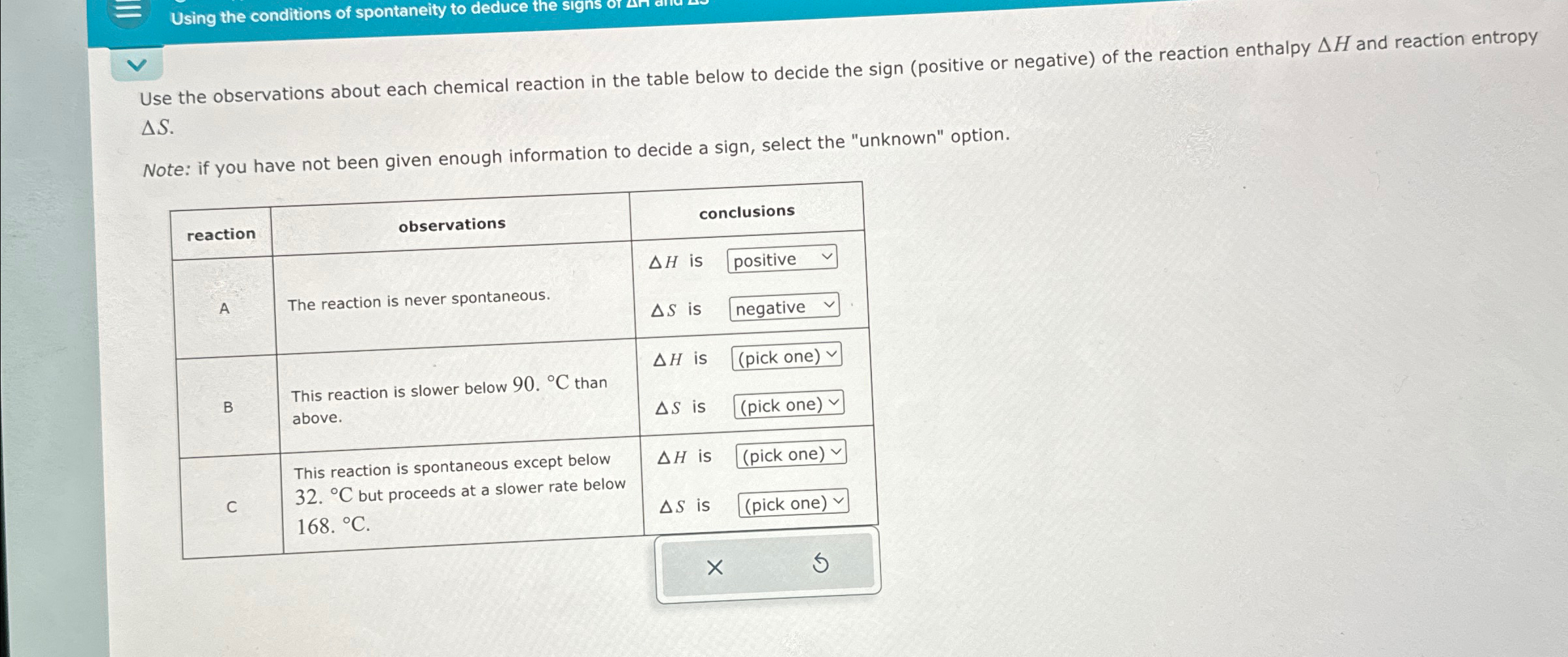 Solved Using the conditions of spontaneity to deduce the | Chegg.com