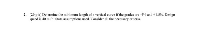 [Solved]: ( (20 mathrm{pts}) ) Determine the minimum len