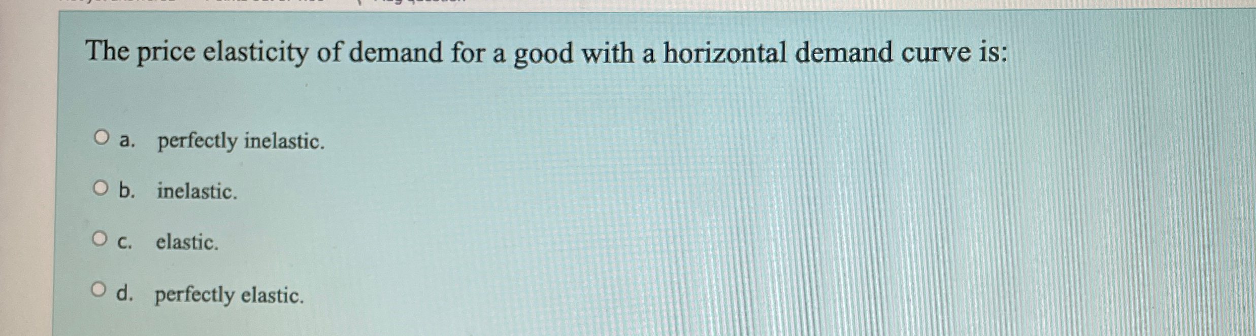 Solved The price elasticity of demand for a good with a | Chegg.com