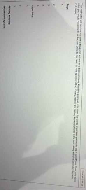 Solved Your instructor will provide you with a blog post | Chegg.com