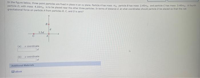 Solved In the figure below, three point particles are fixed | Chegg.com