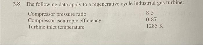 Solved The following data apply to a regenerative cycle | Chegg.com