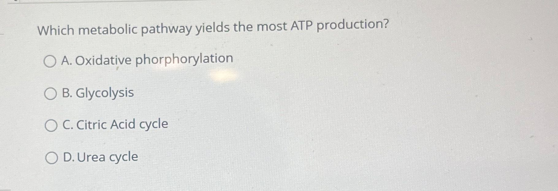 Solved Which metabolic pathway yields the most ATP | Chegg.com