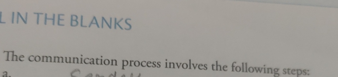 Solved IN THE BLANKSThe communication process involves the | Chegg.com