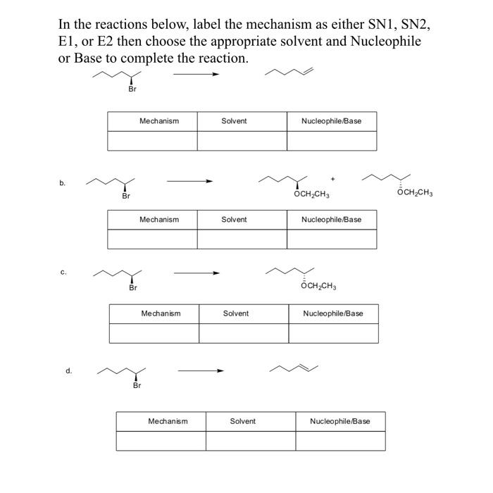 Solved In the reactions below, label the mechanism as either | Chegg.com