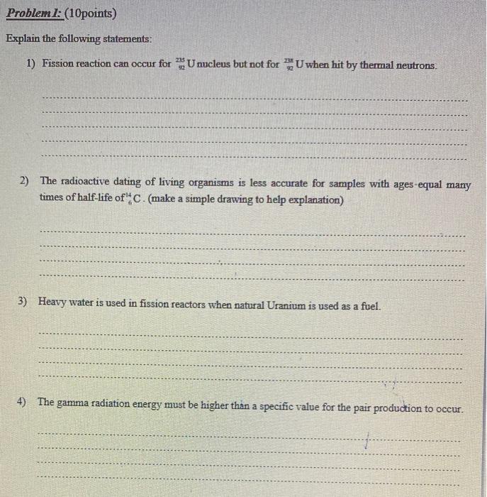 Solved Probleml: (10points) Explain the following | Chegg.com