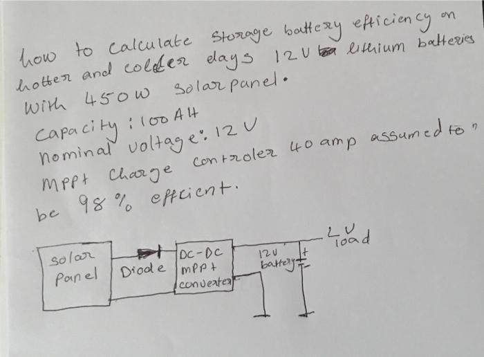 Solved how to calculate Storage battery efficiency on hotter | Chegg.com