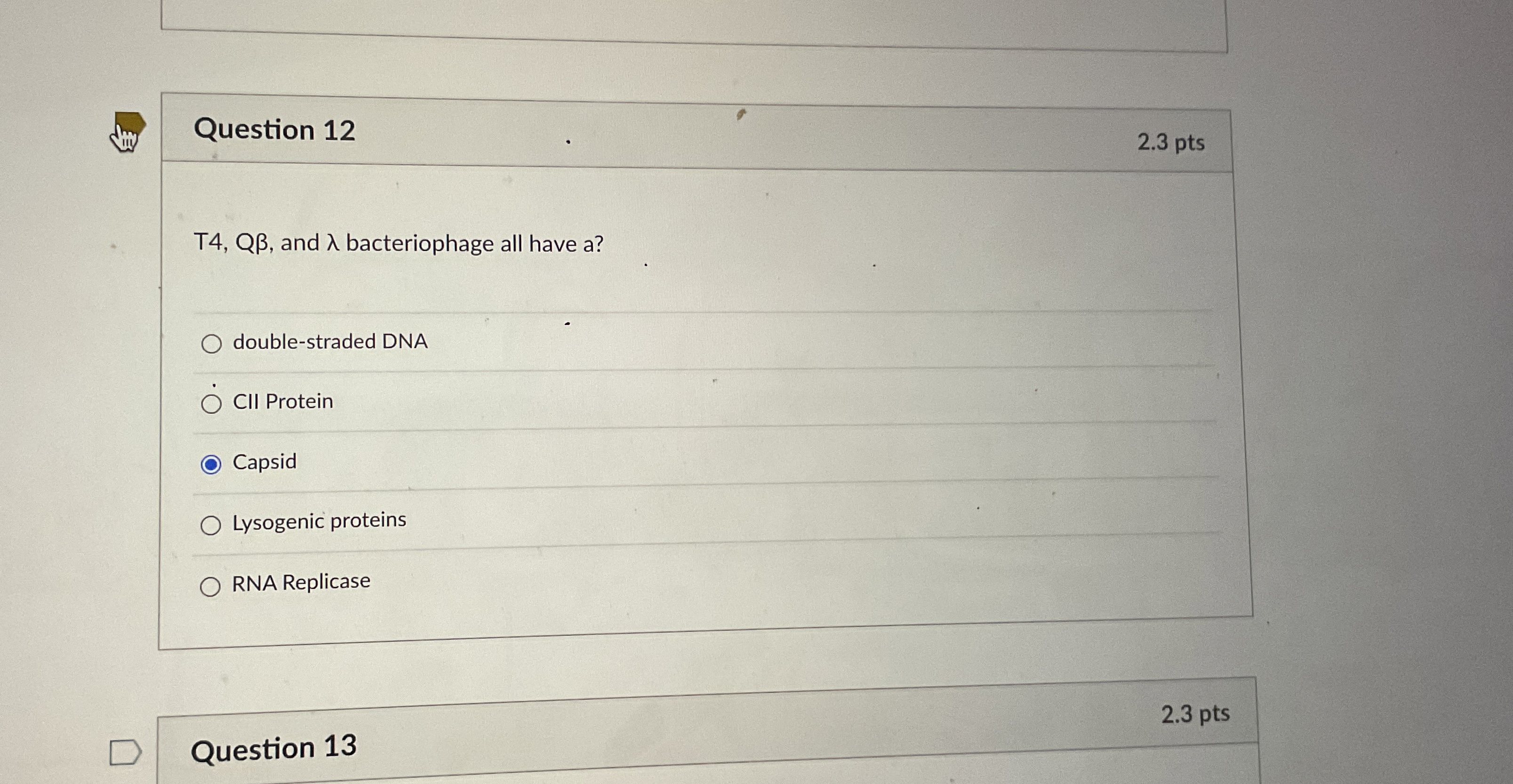 Solved Question 122.3 ﻿ptsT4,Qβ, ﻿and λ ﻿bacteriophage all | Chegg.com