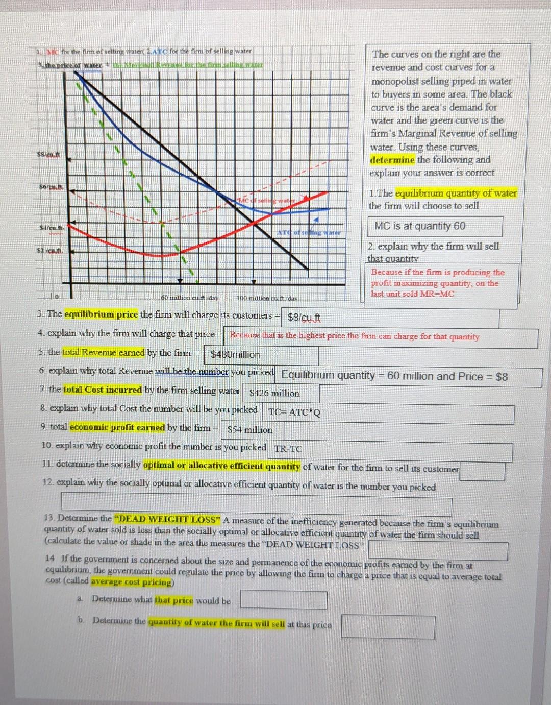 Solved 3. The equilibrium price the firm will charge its | Chegg.com