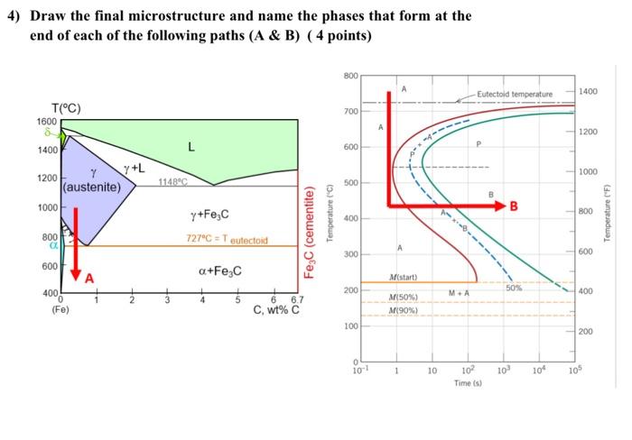 Solved 4) Draw the final microstructure and name the phases | Chegg.com