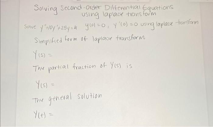 Solved Solving second-order Differential Equations using | Chegg.com
