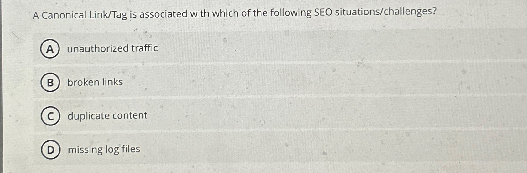 Solved A Canonical Link/Tag is associated with which of the | Chegg.com
