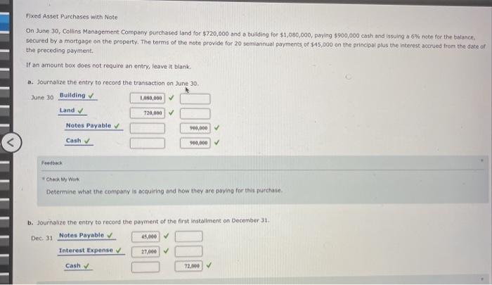 Solved Fixed Asset Purchases with Note On June 30, Collins | Chegg.com