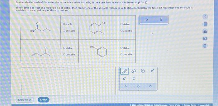 Deode whether each of the moleciles in the table | Chegg.com