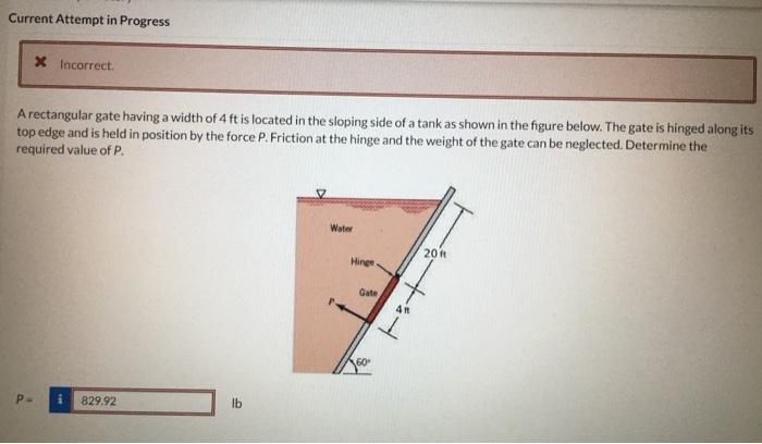 Solved Current Attempt in Progress X Incorrect A rectangular | Chegg.com