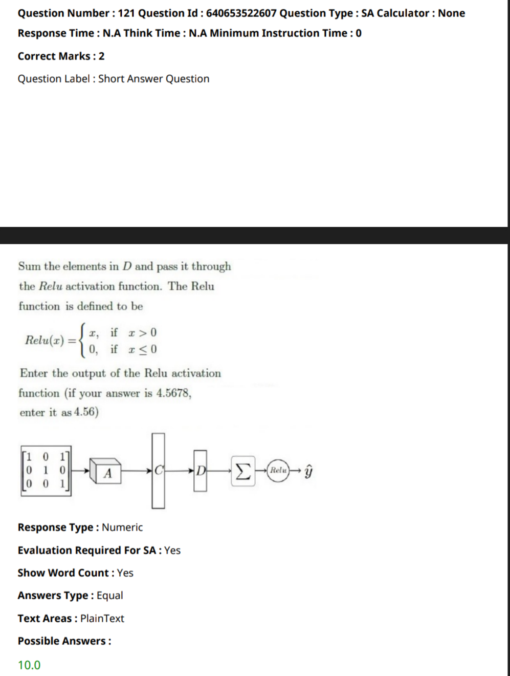 Solved Question Number : 119 Question Id : 640653522605 | Chegg.com